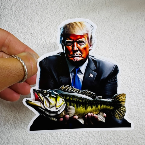 Art | Donald Trump Bass Big Mouth Fishing Maga Sticker Decal Make ...